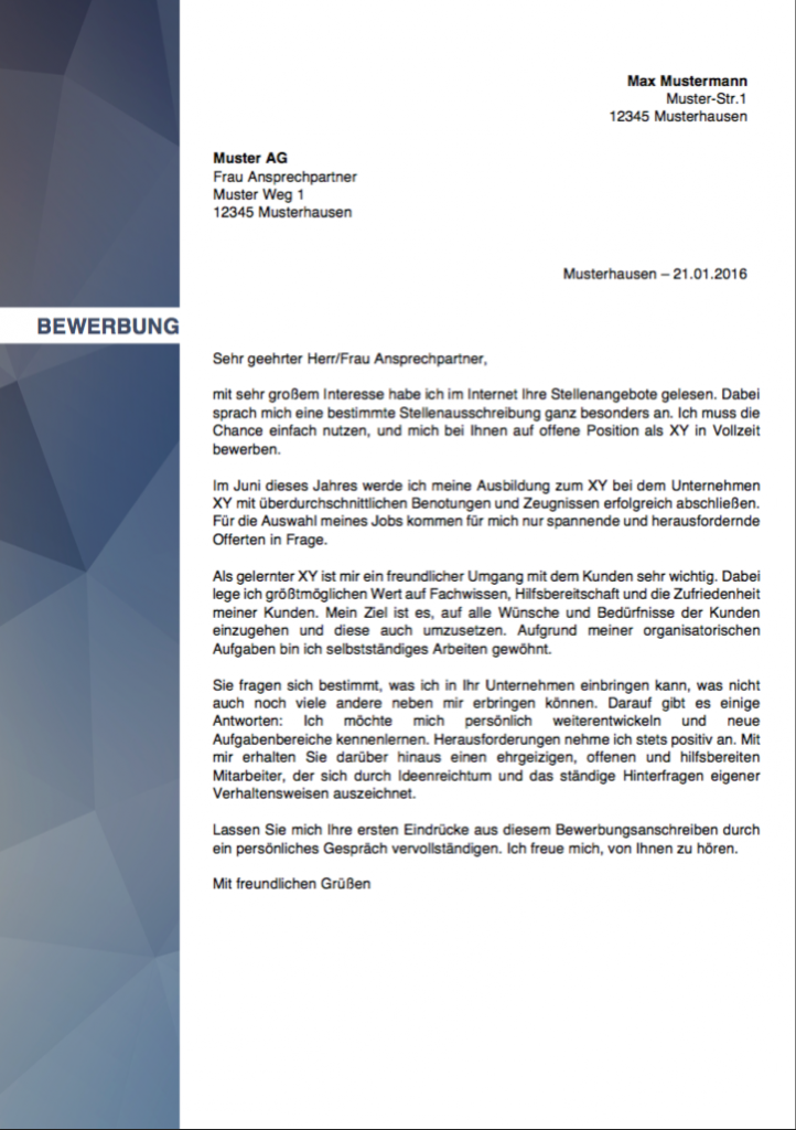 Moderne Bewerbungsanschreiben Perfektes Anschreiben Bewerbung Tipps